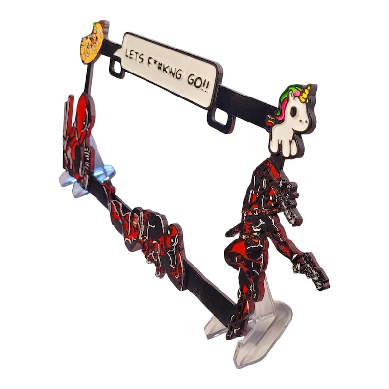 Hand Painted Deadpool Inspired Novelty License Plate Frame - Etsy