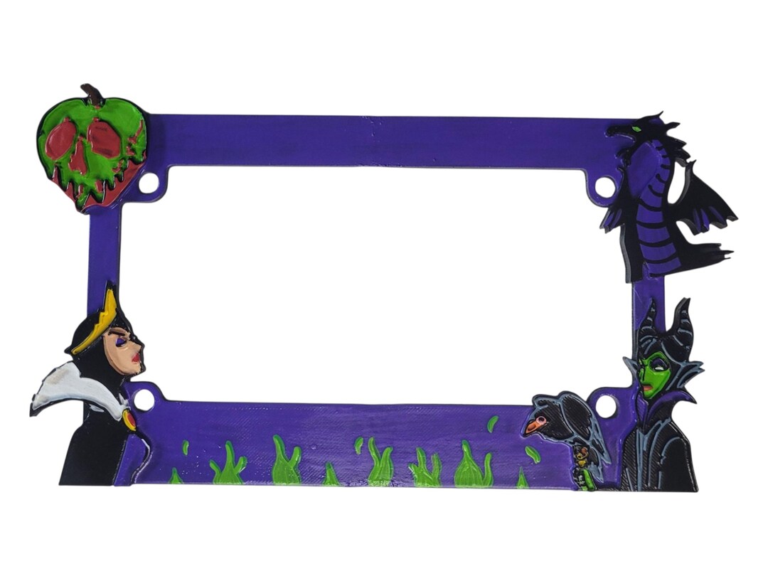 Hand Painted Maleficent & Evil Queen Novelty Motorcycle License Plate ...