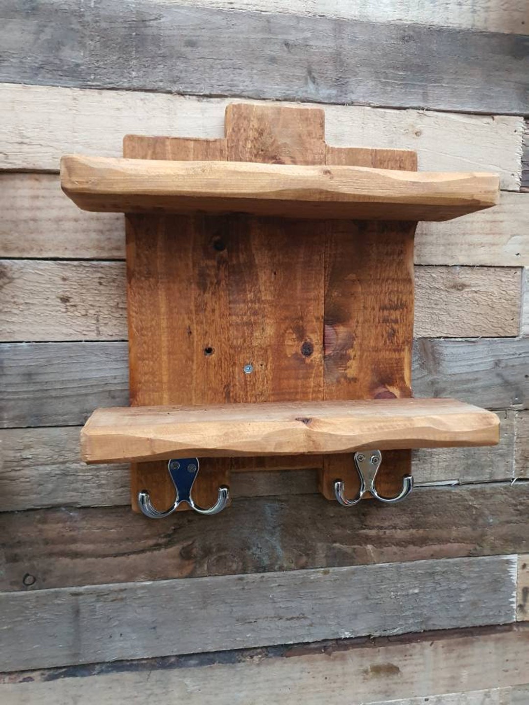 3 Pane RH Hot Tub Robe Hanger With Shelves Hand-made Wooden - Etsy