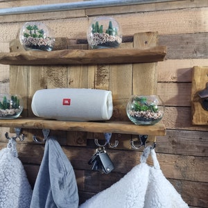 7 Pane (RH) Hot Tub Robe Hanger Hand Made Wooden Rustic Hot Tub Robe ...