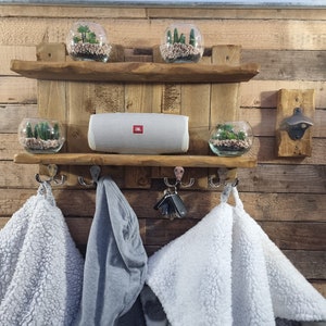 7 Pane (RH) Hot Tub Robe Hanger Hand Made Wooden Rustic Hot Tub Robe ...