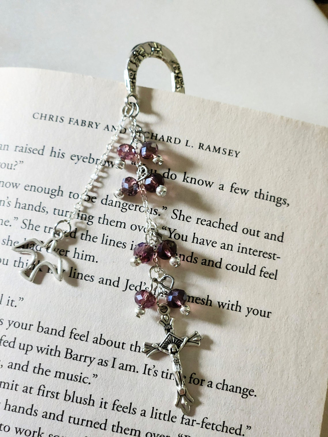 Holy Spirit Crucifix Bookmark Handcrafted Crystal Beaded, Religious ...