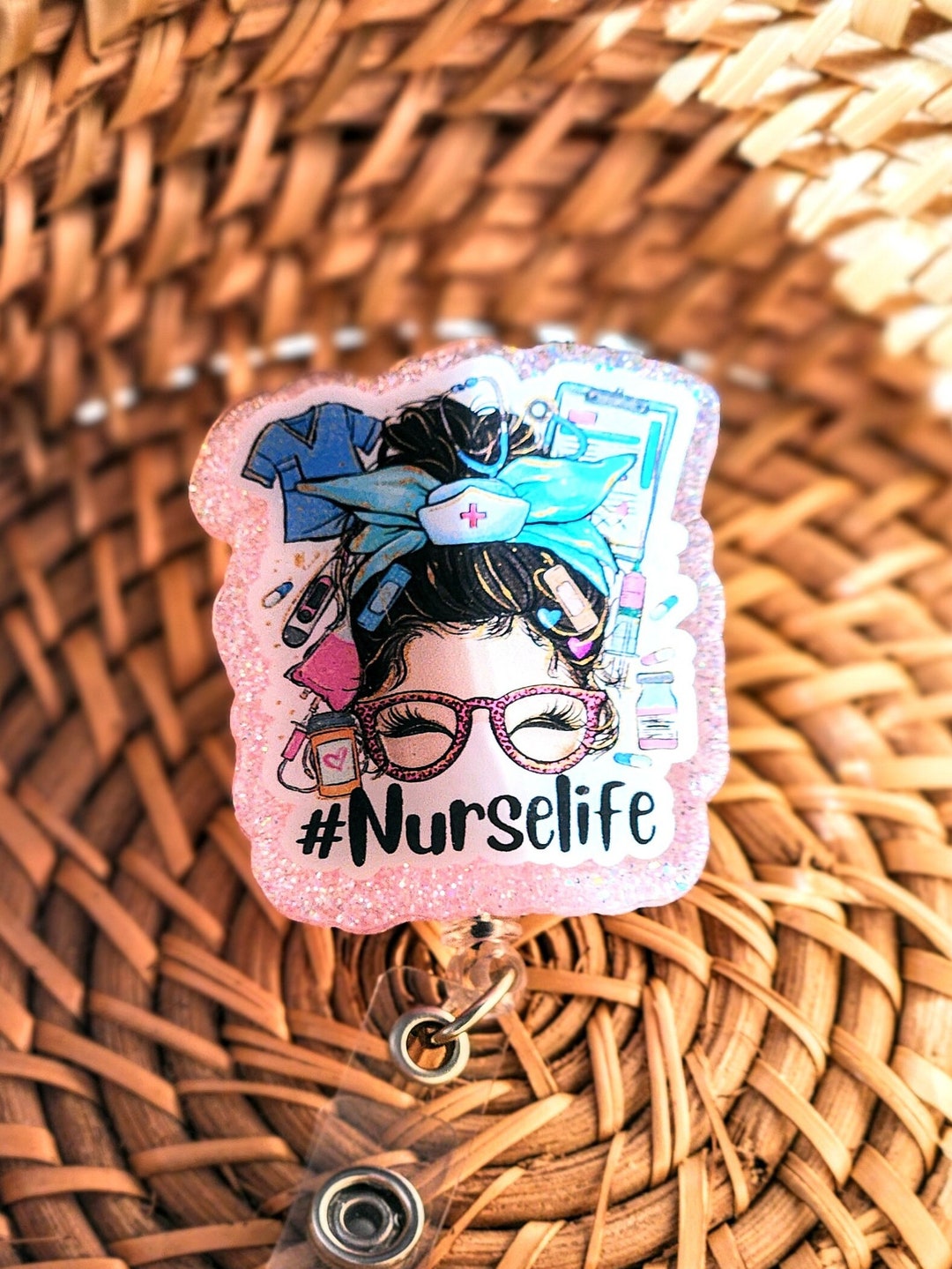 Hashtag Nurselife Badge Holder, Hospital Gear, Nursing Badge Clip ...