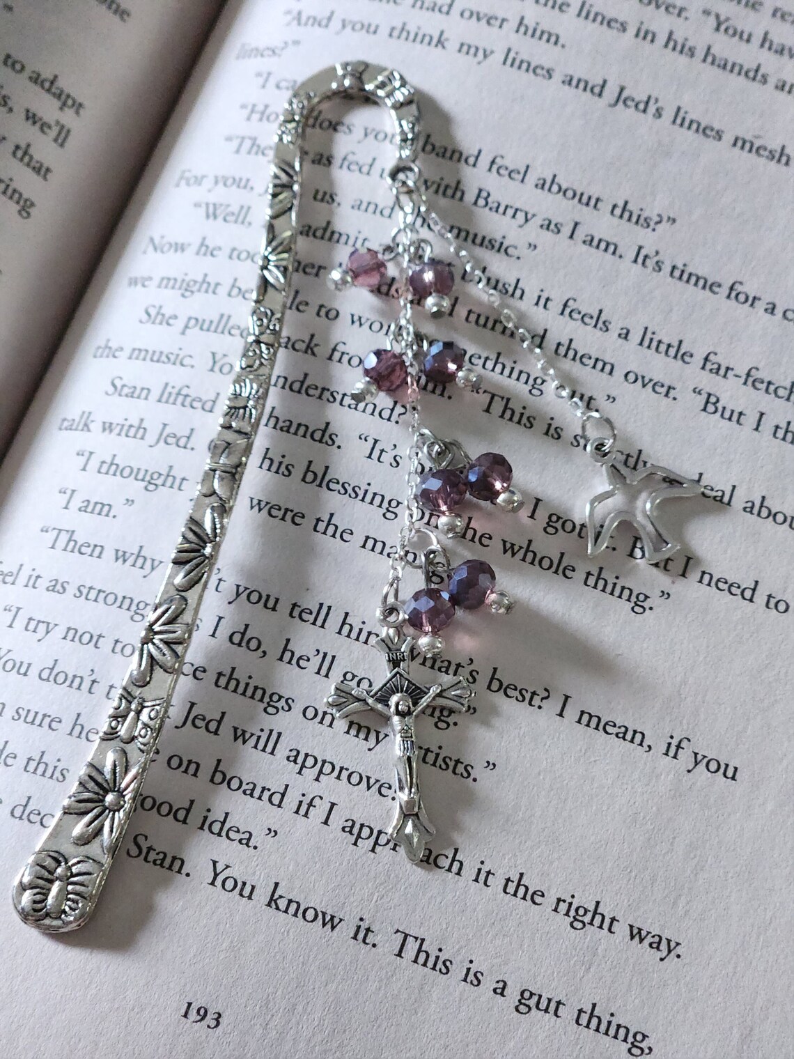 Holy Spirit Crucifix Bookmark Handcrafted Crystal Beaded, Religious ...