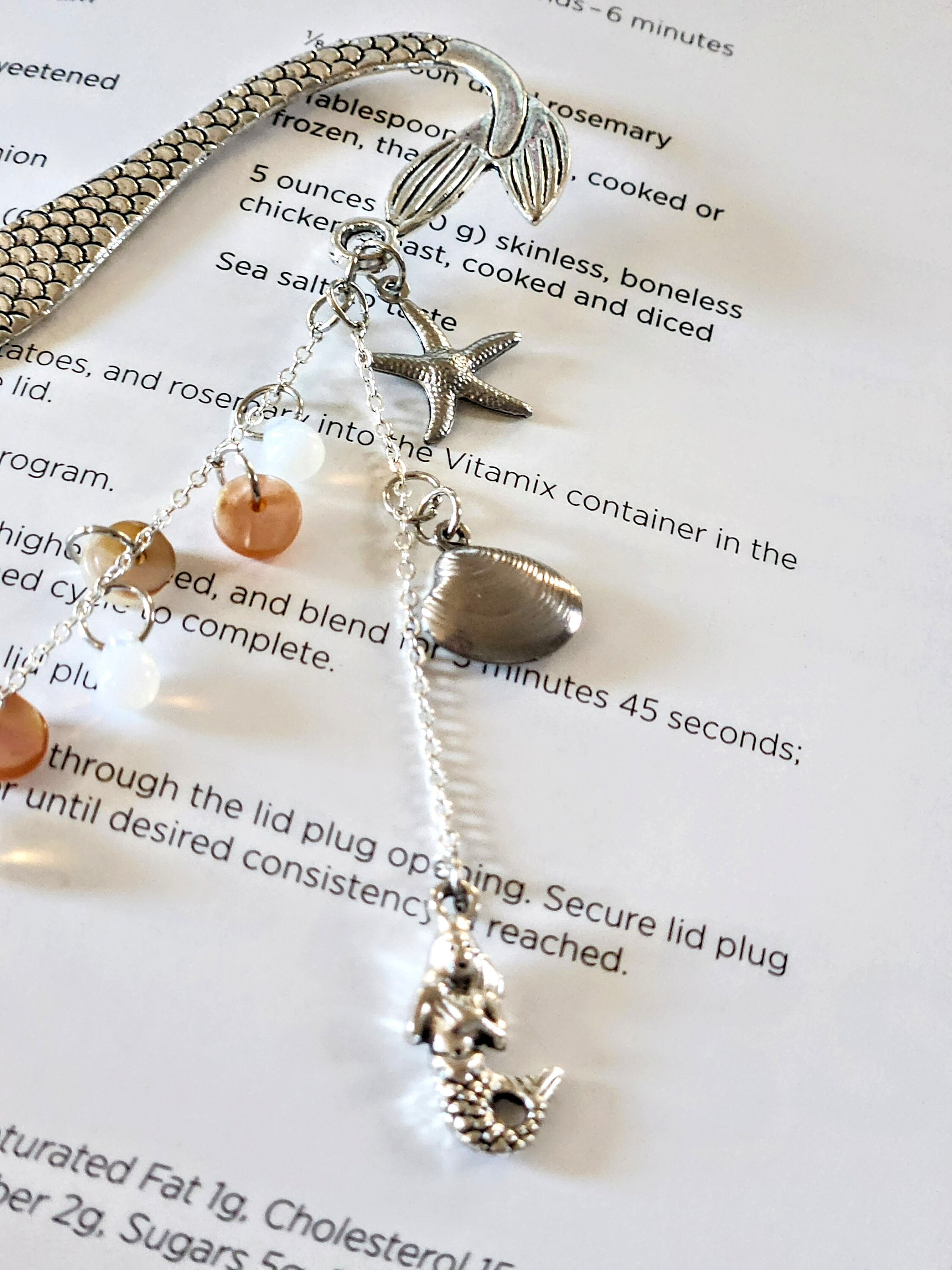 Seaglass Mermaid Bookmark, Beachy Metal Bookmark, Nautical Book ...