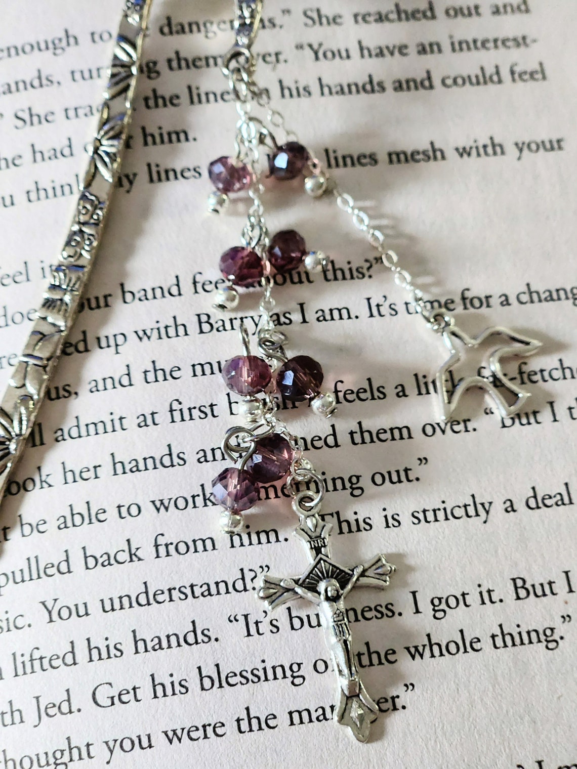 Holy Spirit Crucifix Bookmark Handcrafted Crystal Beaded, Religious ...