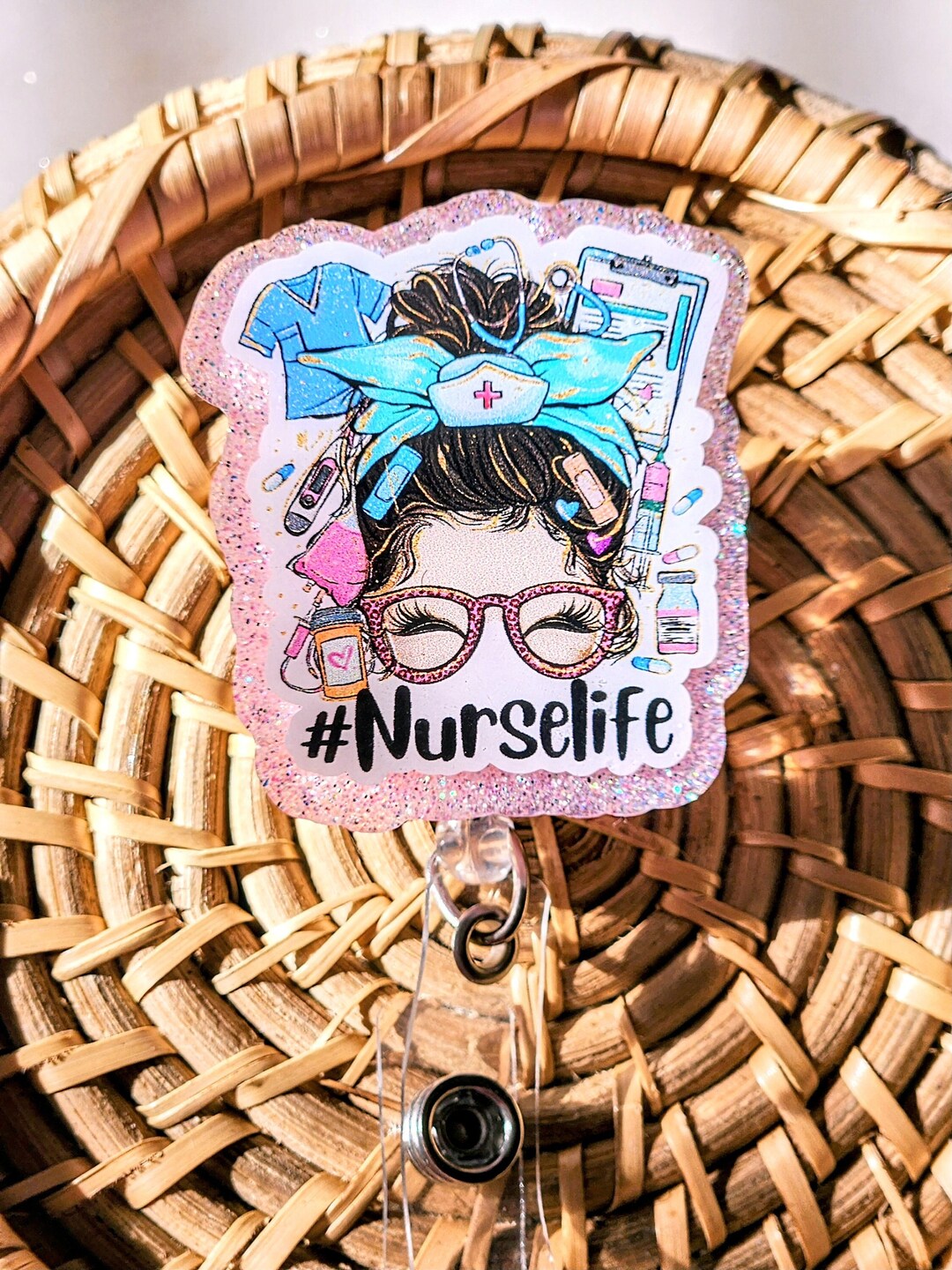 Hashtag Nurselife Badge Holder, Hospital Gear, Nursing Badge Clip ...
