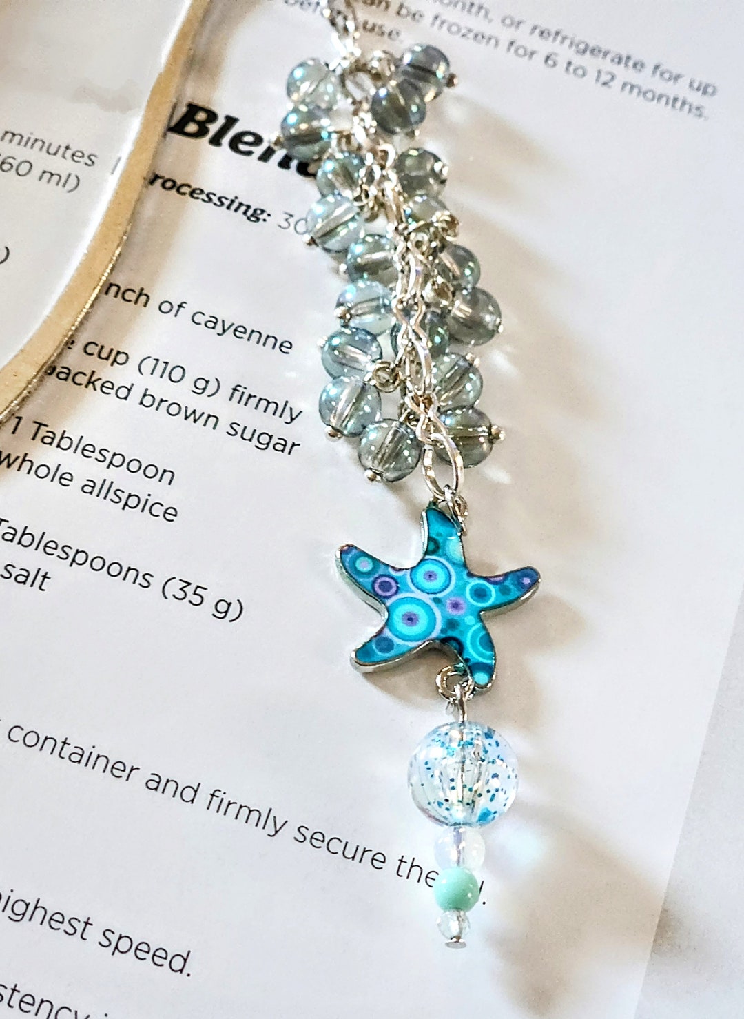Cascading Beaded Starfish Bookmark, Coastal Decor, Beachy Book Clip ...