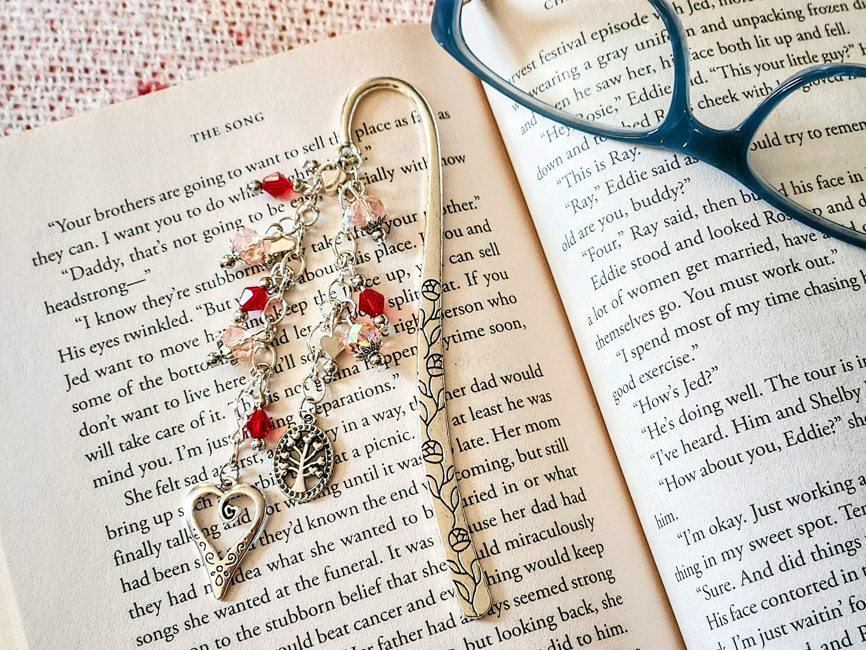 Loving Tree Beaded Bm,beaded Metal Bookmark, Bookish Gift Idea, Hand ...
