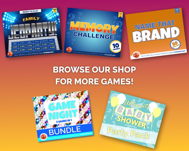 Fun Game Party Pack Bundle - Family Trivia Zoom Game - PC MAC iPad ...