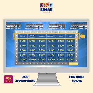 Bible Trivia Jeoparty Game - Family Friendly Trivia Powerpoint Jeopardy ...