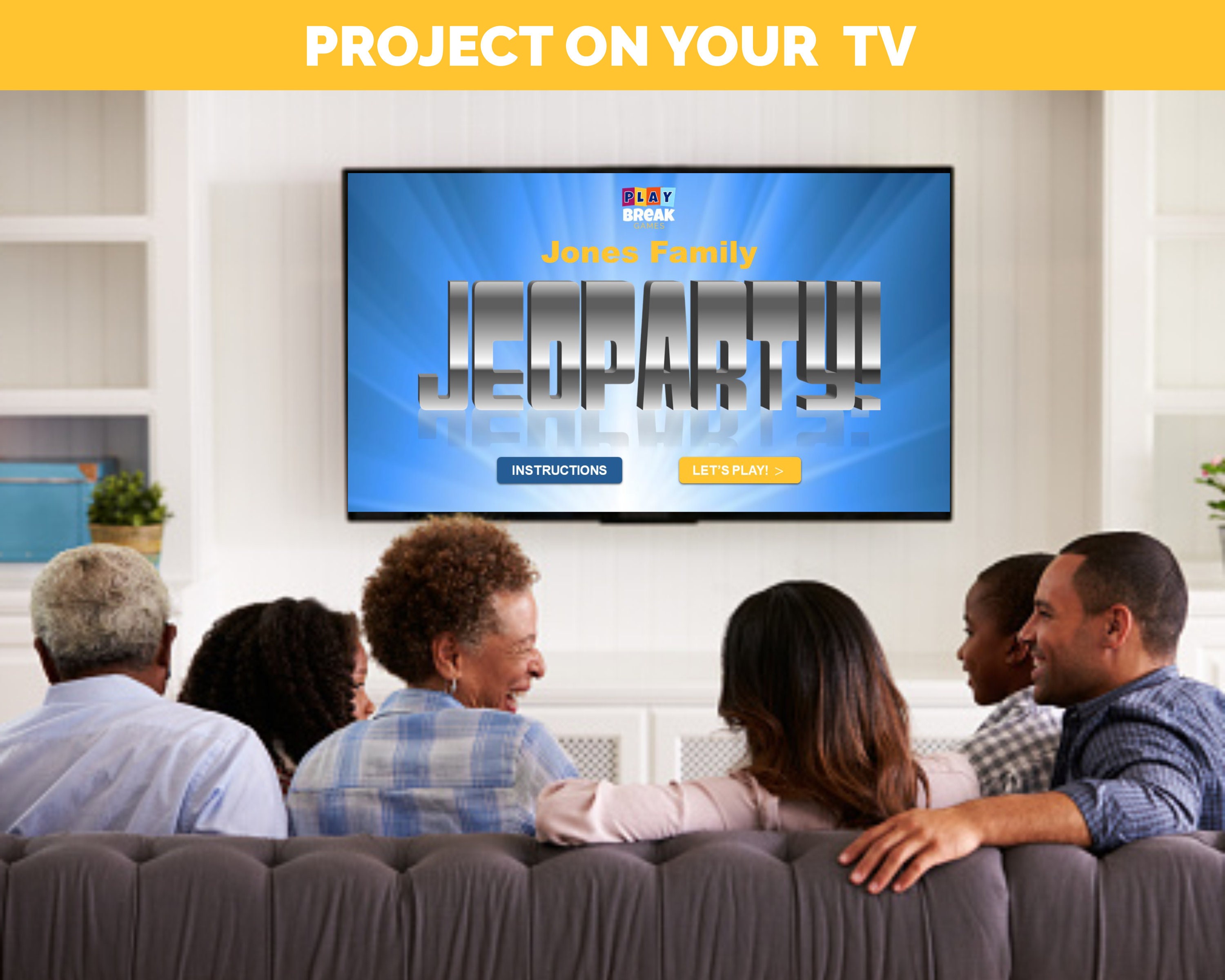 CUSTOMIZABLE Jeoparty Game Template Family Jeopardy Trivia Powerpoint ...