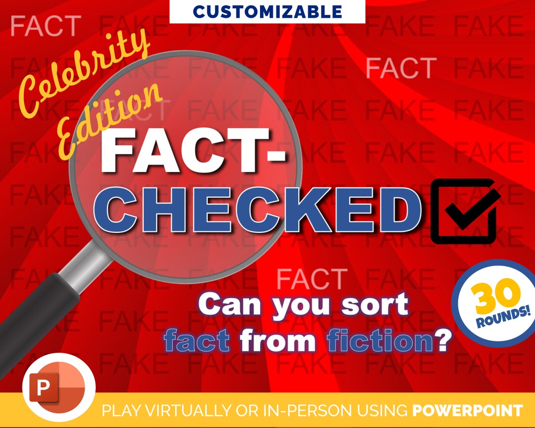 Celebrity Trivia Game - Fact Checked True or False - Powerpoint for ...