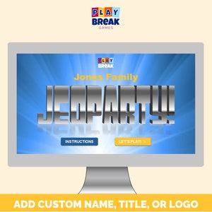 CUSTOMIZABLE Jeoparty Game Template - Family Jeopardy Trivia Powerpoint ...