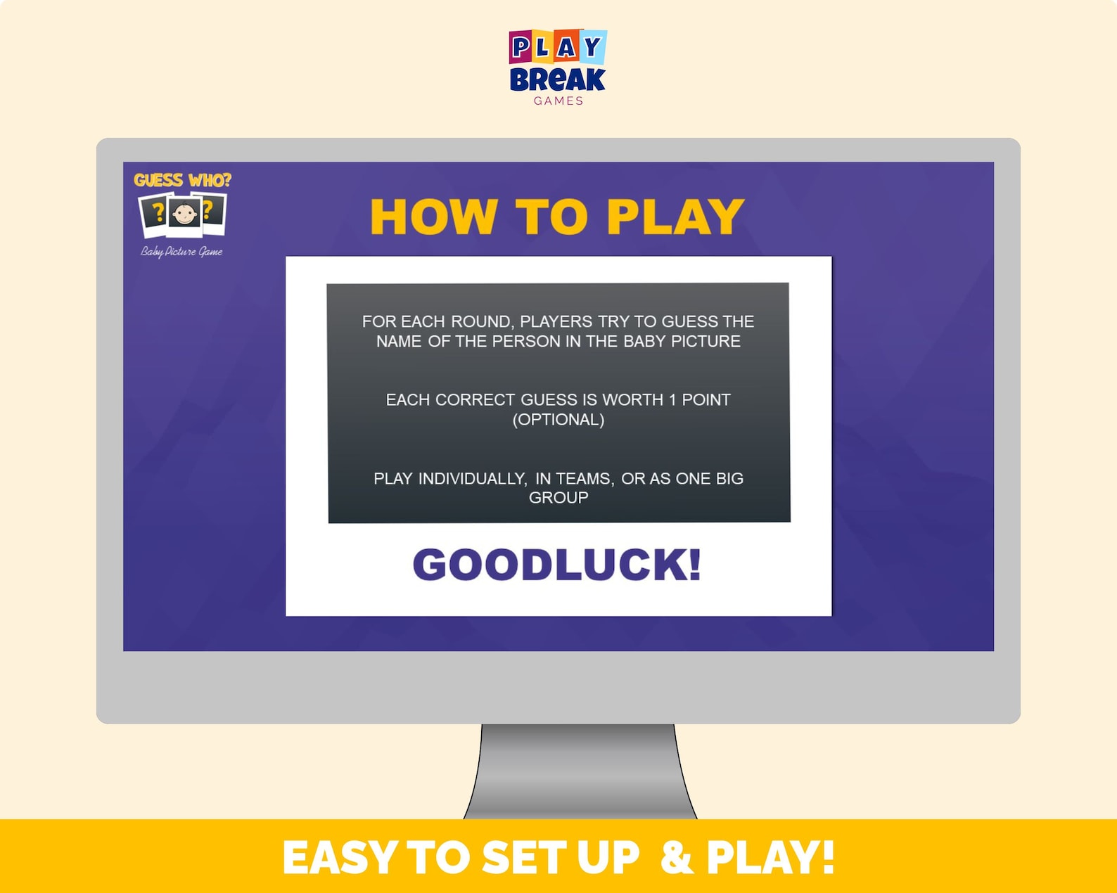 Guess Who Baby Picture Game Customizable Template | Powerpoint Games ...