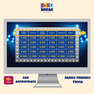 Family Jeoparty Game - Family Jeopardy Trivia Powerpoint Game - PC Mac ...