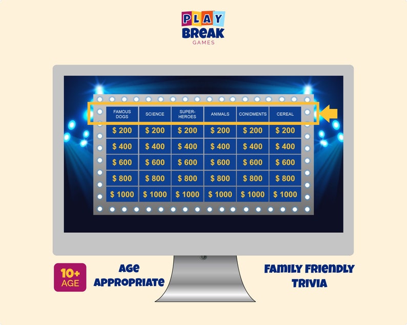 Family Jeoparty Game - Family Jeopardy Trivia Powerpoint Game - PC Mac ...
