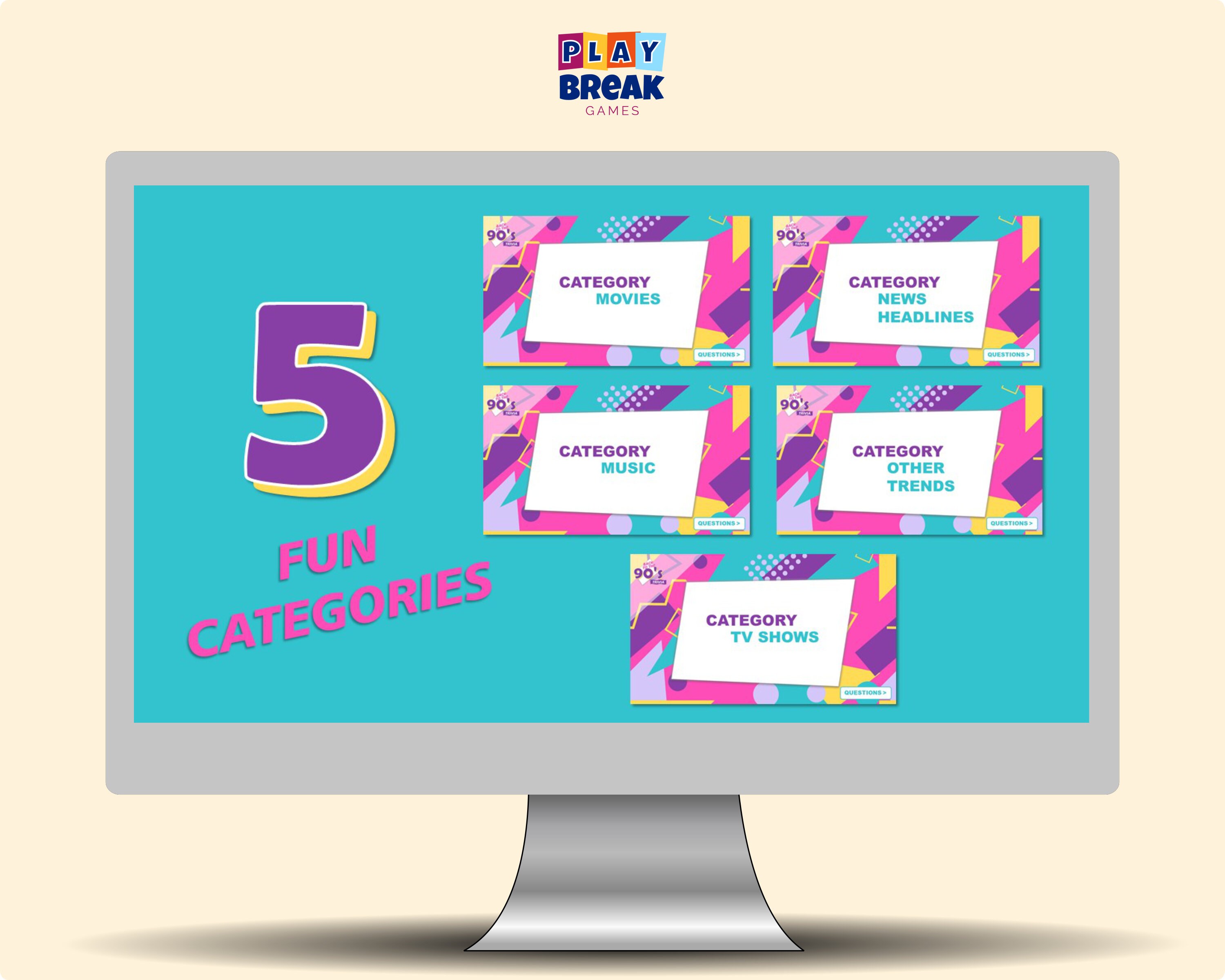 90s Trivia Game - Fun Birthday Party Icebreaker Powerpoint Game - PC ...