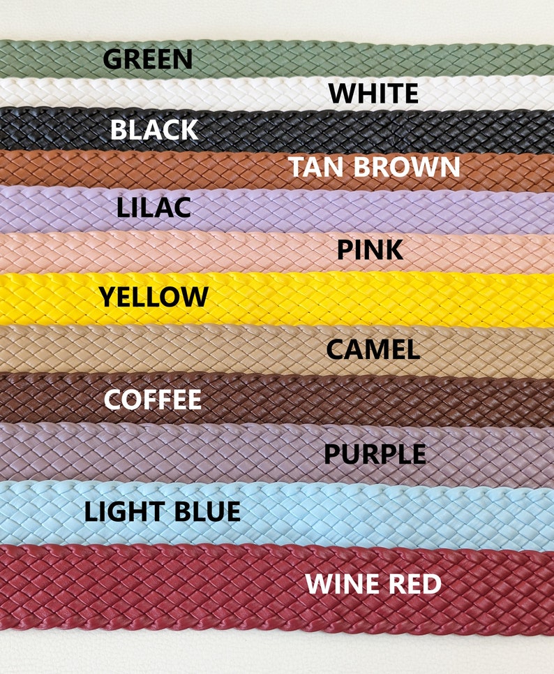 Vegan Leather Belt, Multi Colours, Colourful Belt, Round Buckle Belt ...