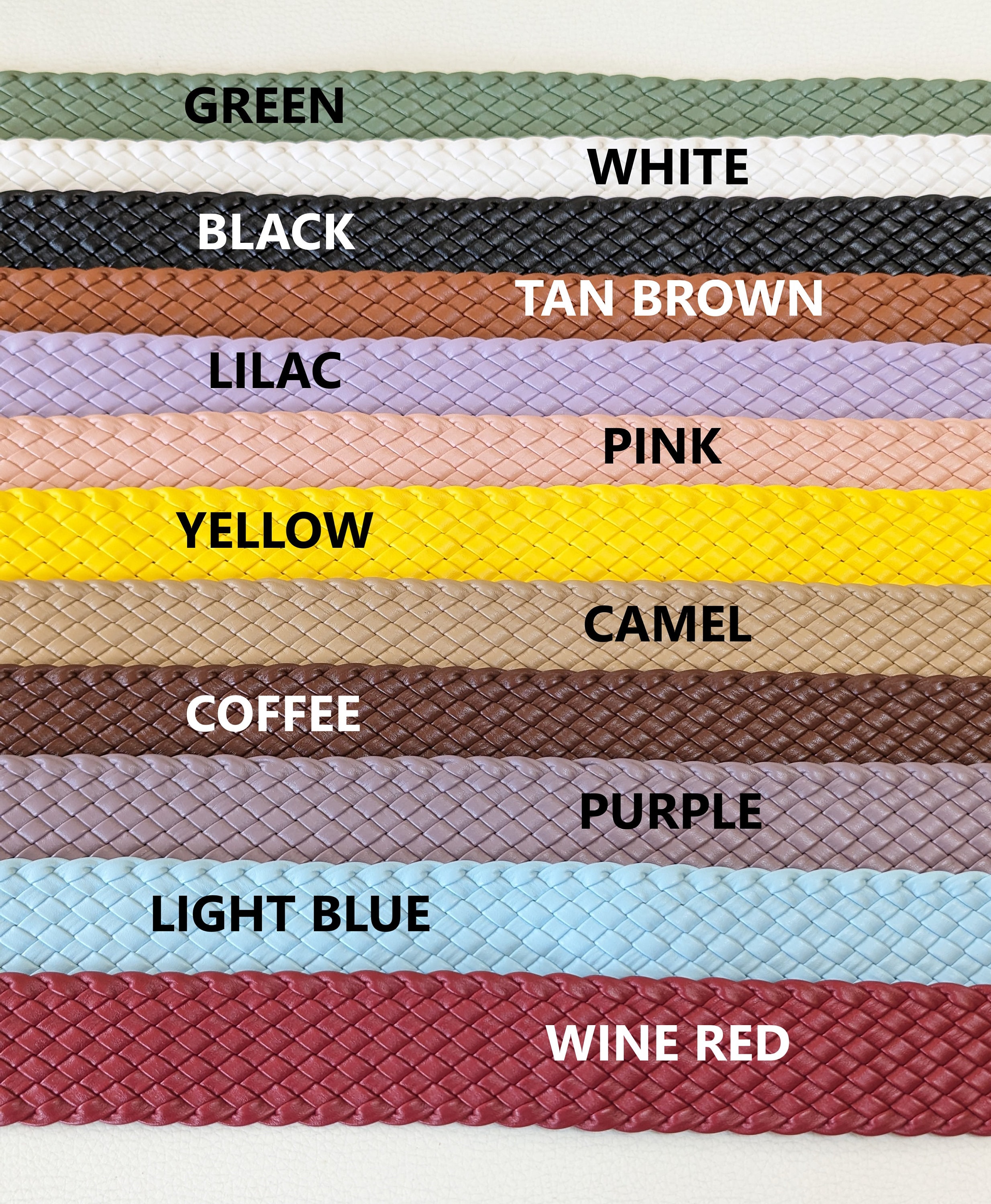 Vegan Leather Belt, Multi Colours, Colourful Belt, Round Buckle Belt ...