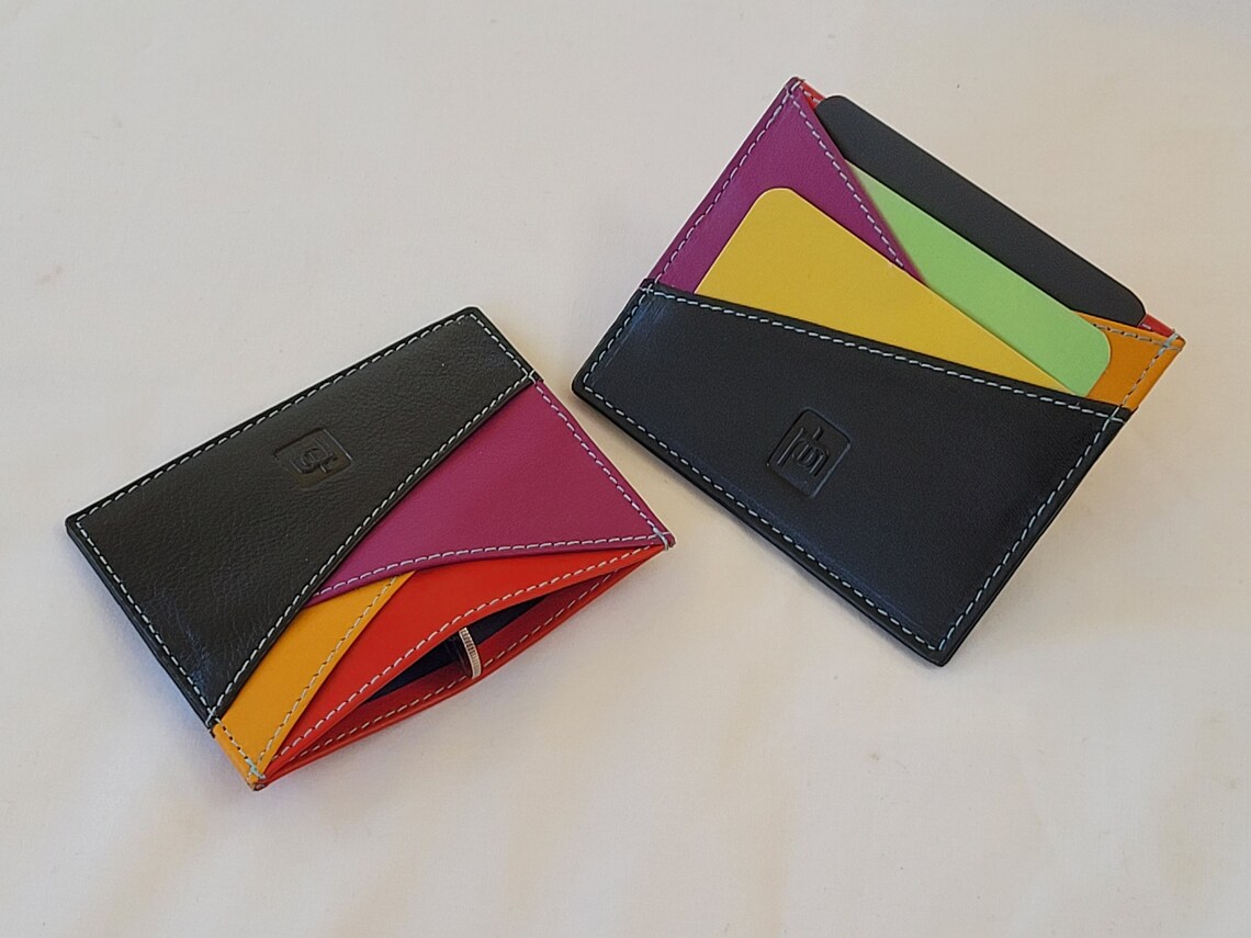 Leather Card Holder, Deluxe Real Leather, Colourful Cardholder, Premium ...