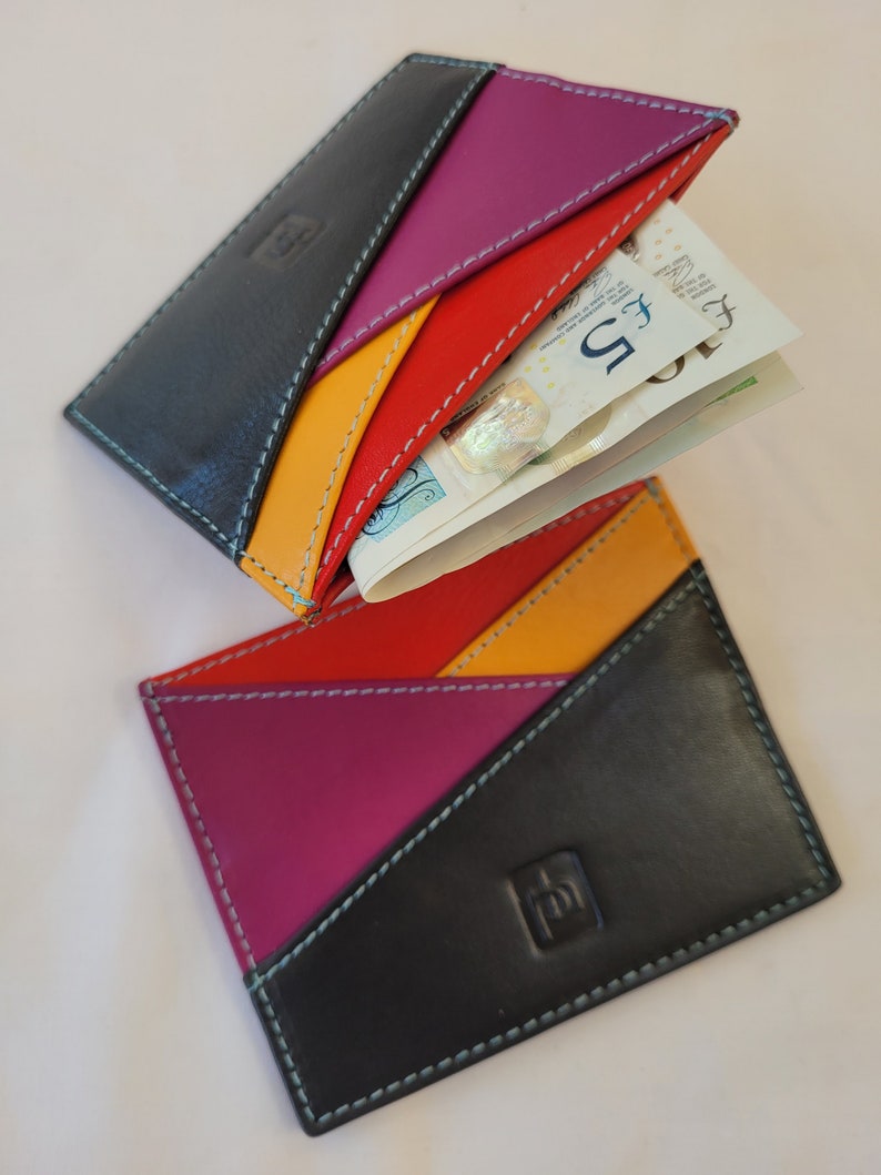 Leather Card Holder, Deluxe Real Leather, Colourful Cardholder, Premium ...