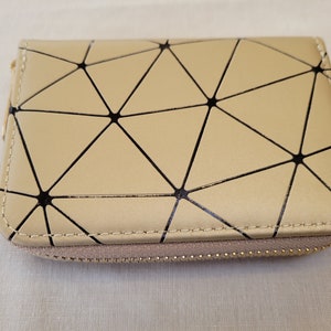 Vegan Leather Fan Card Holder, Secure Zip Card Holder, Concertina ...