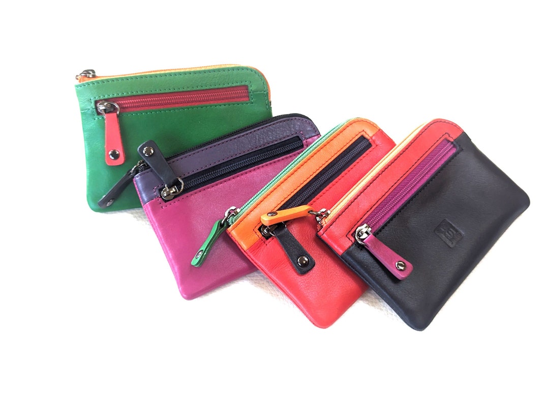 Colourful Premium Leather Purse, Real Leather Card Holder, Coin Purse ...