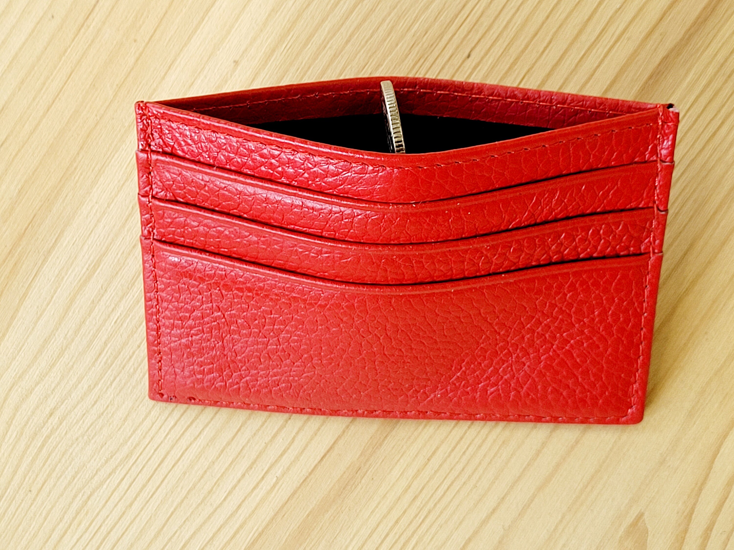 Red Leather Card Wallet