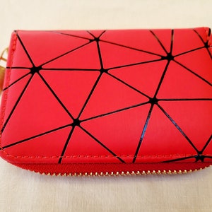 Vegan Leather Fan Card Holder, Secure Zip Card Holder, Concertina ...