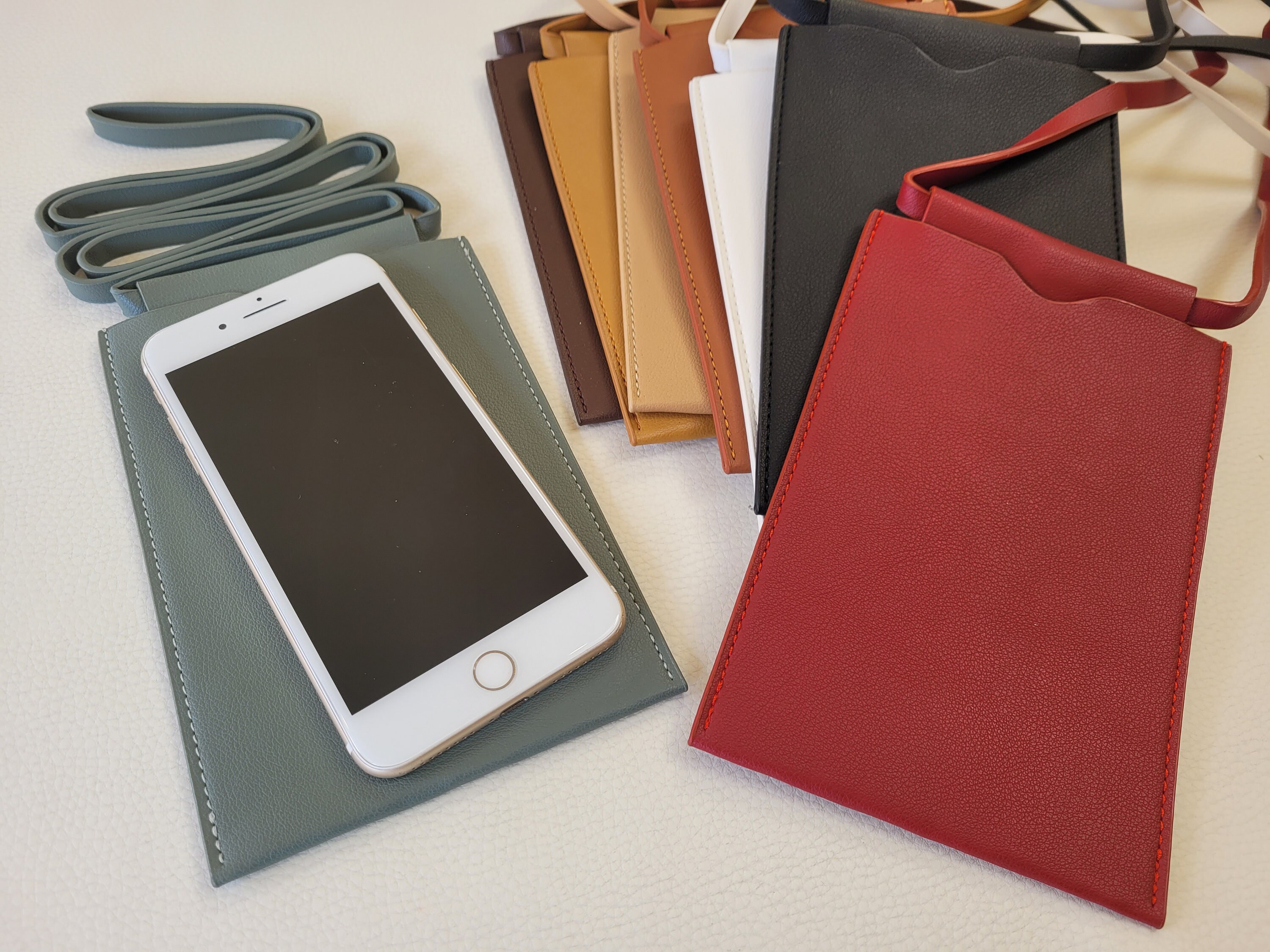 Slim Mobile Phone Bag, Vegan Leather, Phone Shoulder Bag, Crossbody Bag ...