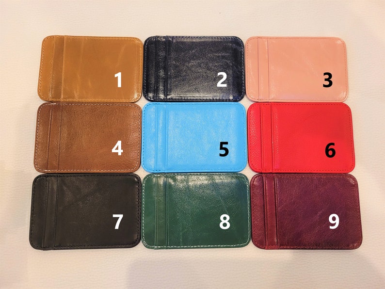 Small Leather Card Holder Vertical Card Holder Real Leather - Etsy