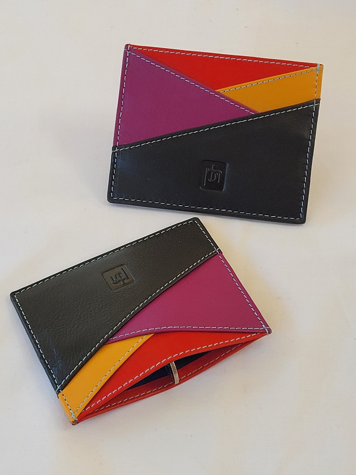 Leather Card Holder, Deluxe Real Leather, Colourful Cardholder, Premium ...