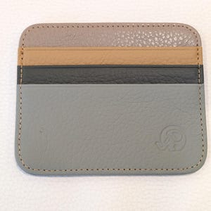 Multi Coloured Leather Card Holder, Real Leather, Slim Wallet, Brightly ...