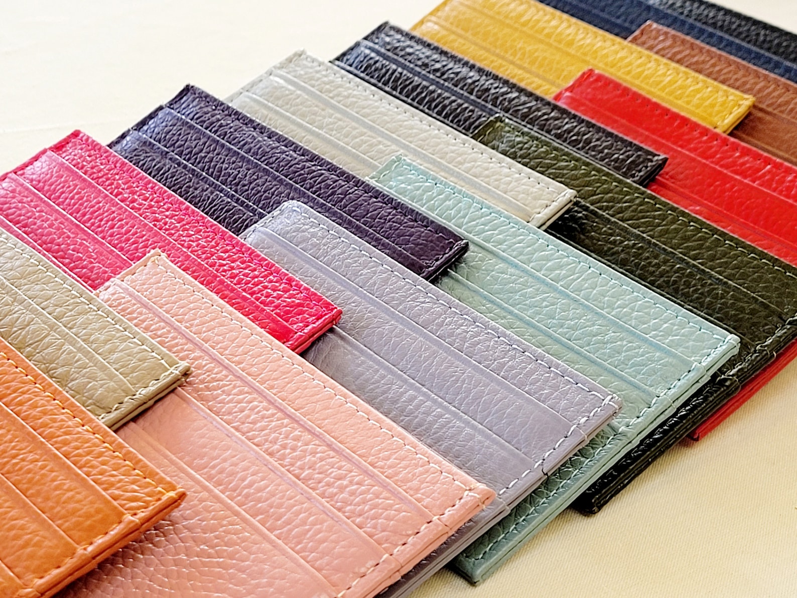 Slim Fine Leather Card Holder, Our Complete Range of Colours, Real ...