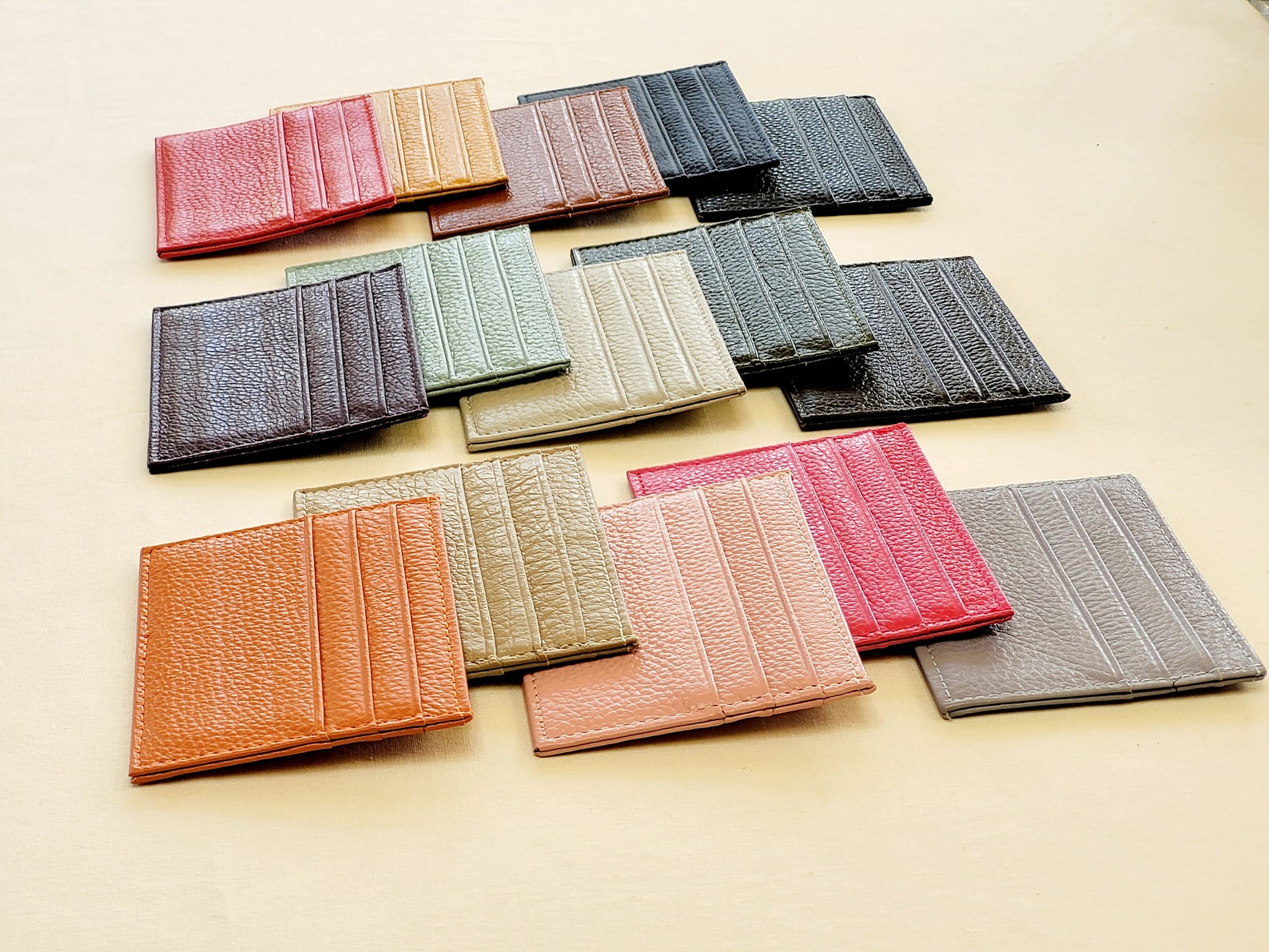 Slim Fine Leather Card Holder, Our Complete Range of Colours, Real ...
