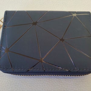 Vegan Leather Fan Card Holder, Secure Zip Card Holder, Concertina ...