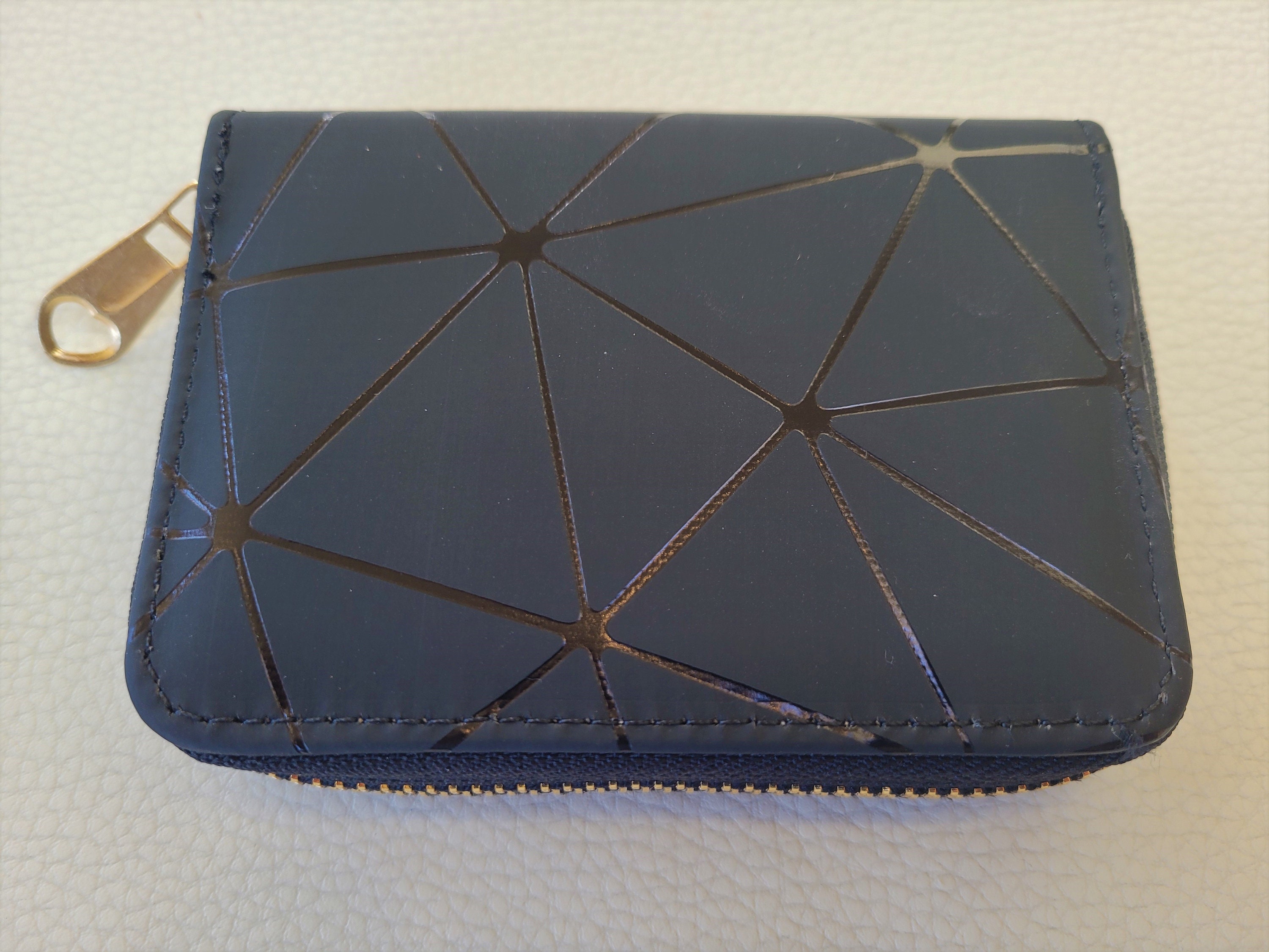 Vegan Leather Fan Card Holder Secure Zip Card Holder - Etsy UK