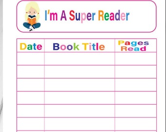Editable Reading Log Printable. Reading Tracker Worksheets for - Etsy