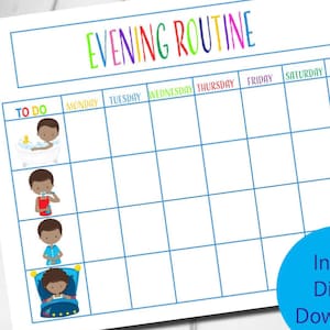 Daily Routine Chart for Boys - Etsy