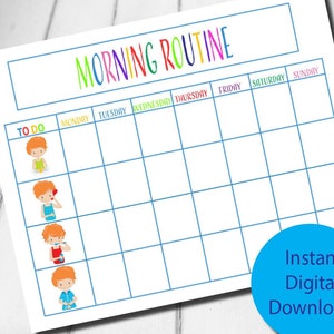 Daily Routine Chart for Boys - Etsy