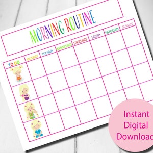 Daily Routine Chart for Girls - Etsy