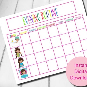 Daily Routine Chart for Girls - Etsy