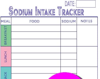Sodium intake chart - Etsy España
