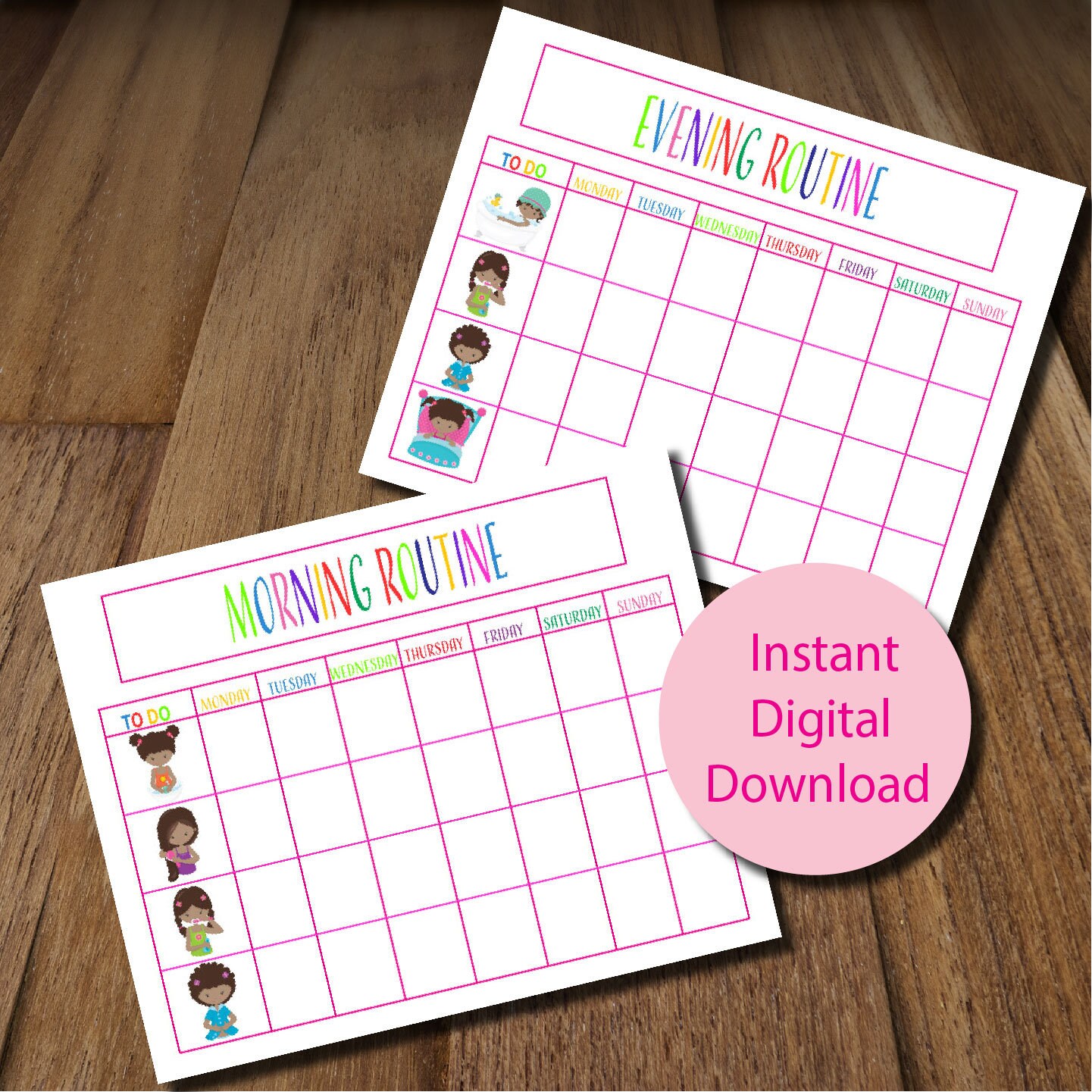 Daily Routine Chart for Girls - Etsy