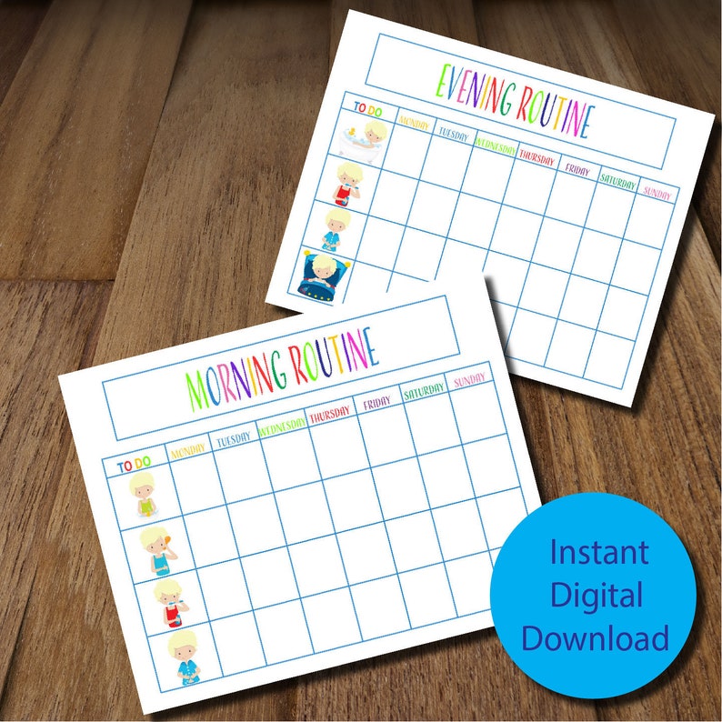 Daily Routine Chart for Boys - Etsy