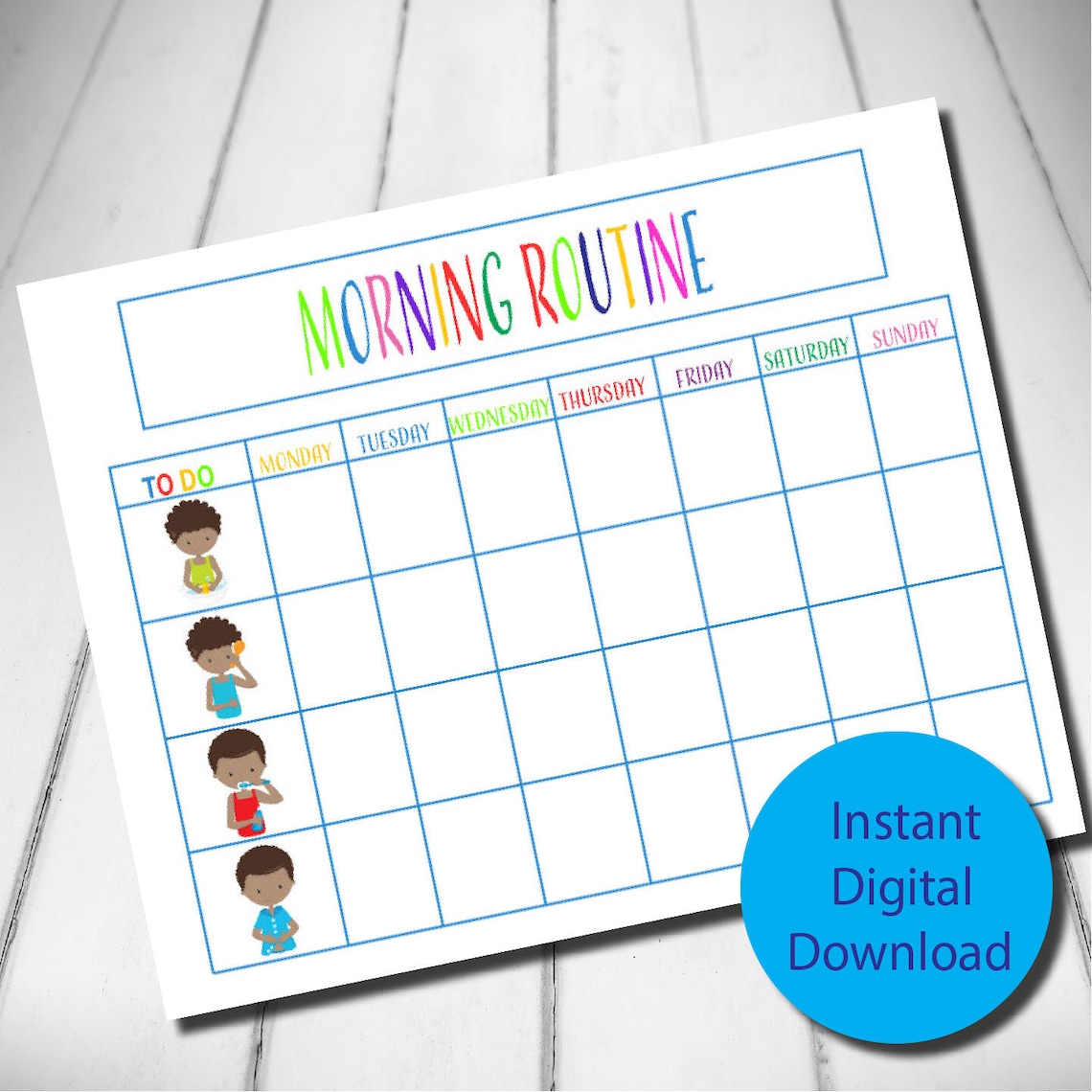 Daily Routine Chart for Boys - Etsy