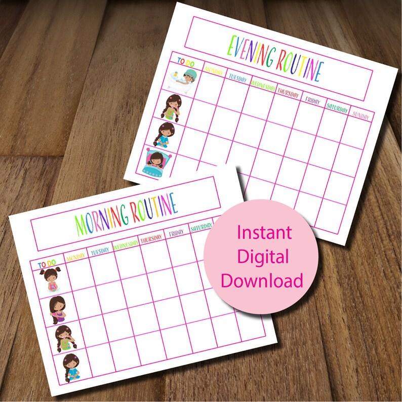 Daily Routine Chart for Girls - Etsy
