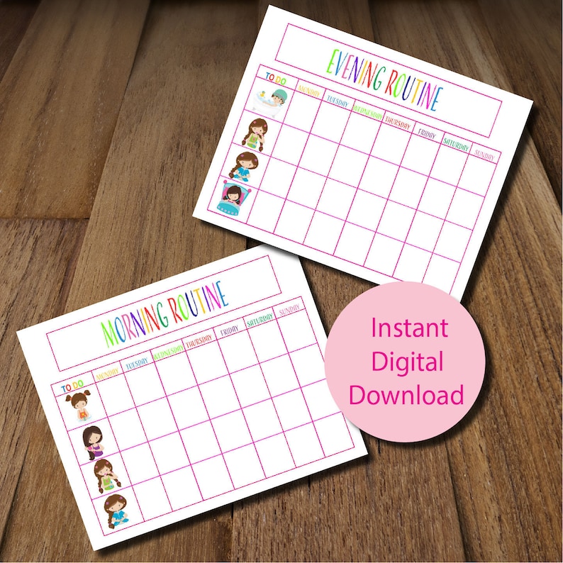 Daily Routine Chart for Girls - Etsy