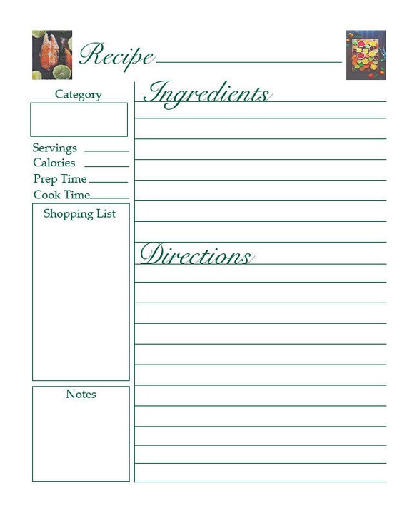 Recipe List Template